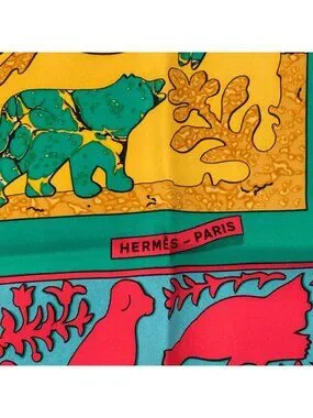 Hermes | Accessories | Hermes Early America Carre 9 Scarf Green ...